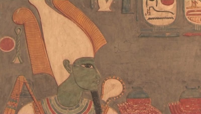 Image of The God Osiris depicted on the tomb walls of the