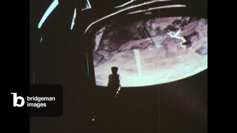 Image of United States, 1960s: View of planet and space through rocket