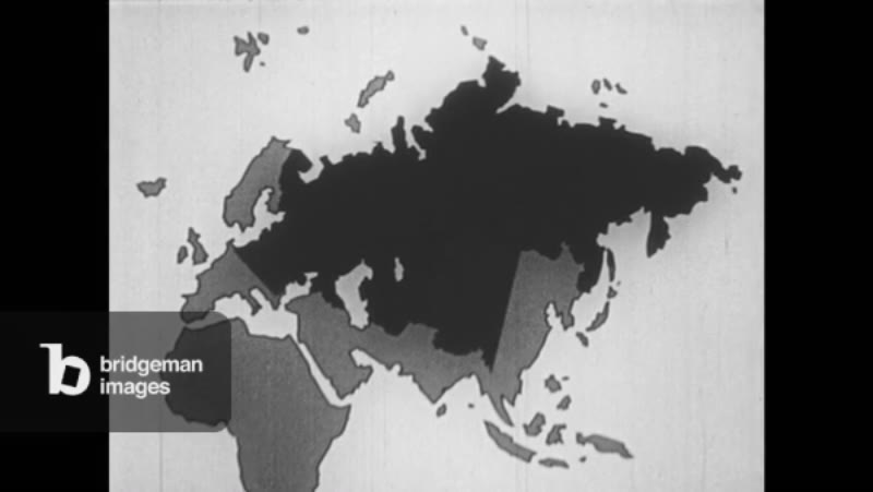 United States, 1950s: Animated map showing spread of Soviet territory by