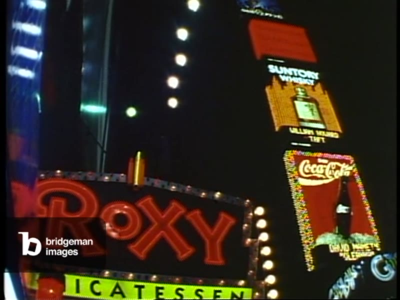 Image of Times Square, New York City at night, the Roxy sign
