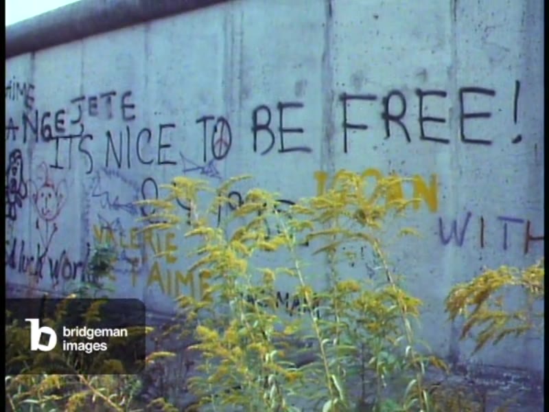 Image of Berlin, Germany, The Berlin Wall in 1988, medium close up