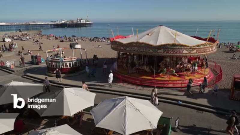Image of Shot carousel and Brighton Palace Pier and seafront ...