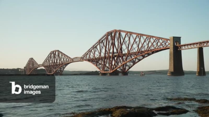 Image of Train crossing the Forth Rail Bridge, UNESCO World Heritage Site,