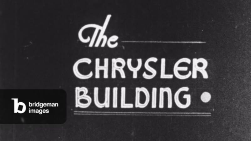 Image of Vintage Black and White The Chrysler Building Film Title New
