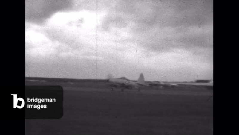 Image of Royal Navy torpedo bomber turboprop combat airplane of 1950s take